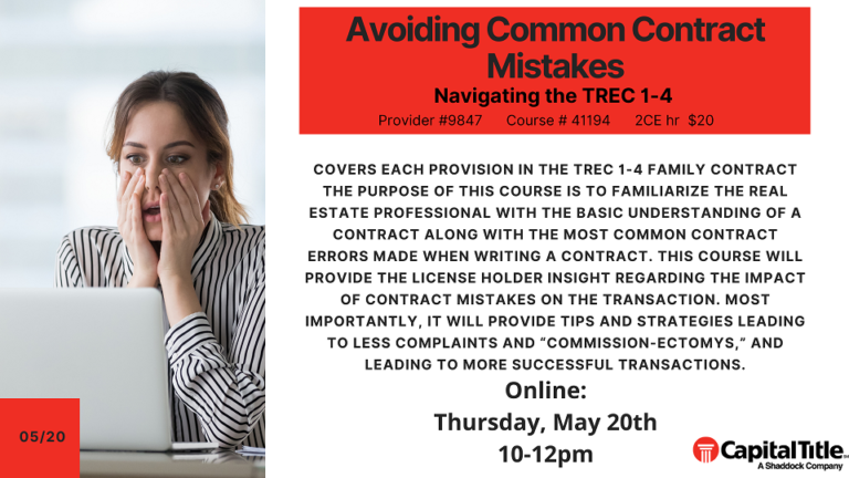 Avoiding Common Contract Mistakes | Capital Title of Texas, LLC.
