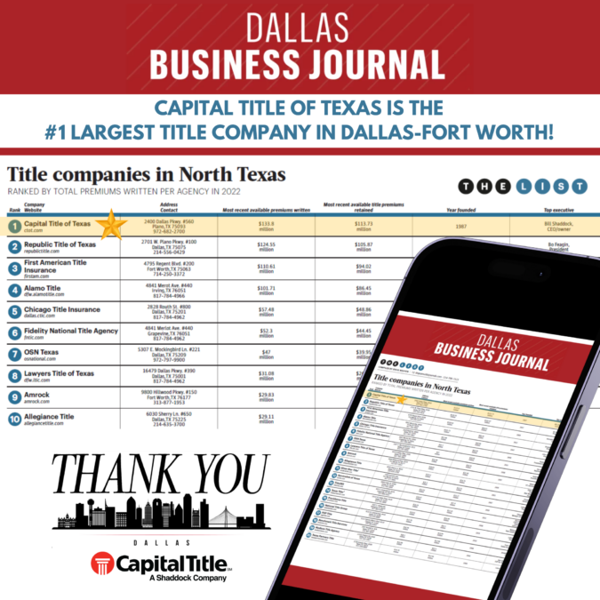 Capital Title Named #1 Title Company in North Texas and Houston by ...